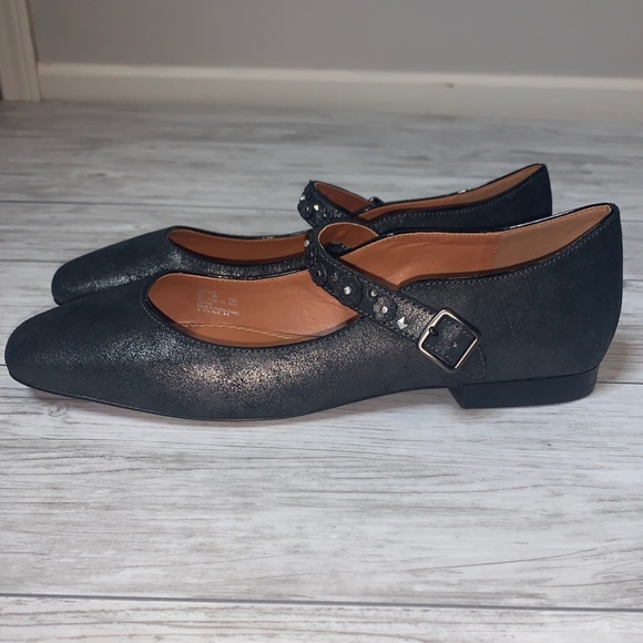 Coach | Shoes | Coach Black Metallic Flats With Strap Nwot | Poshmark